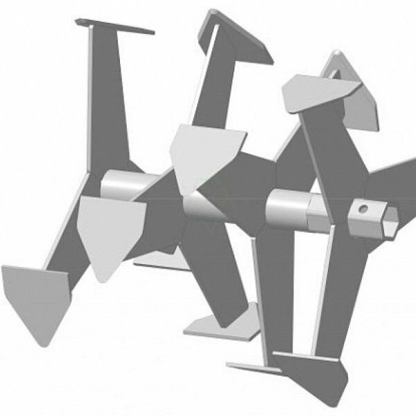 Фрезы 2 штуки мотоблока гусиные лапки 6-гранник S32 на оси S31 390мм Ш355мм 12 зубьев FORZA Crosser