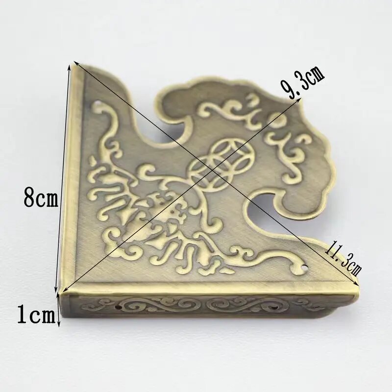 4 шт, винтажные угловые защитные накладки из латуни COTOM 80mm bronze 4pcs