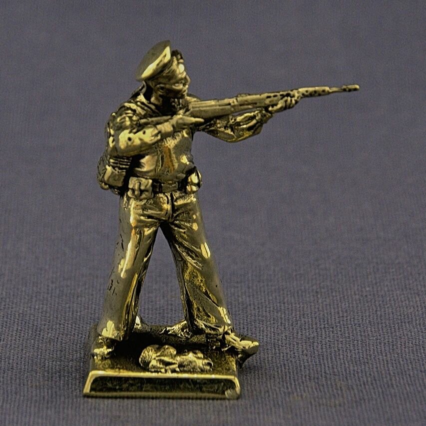 Солдатик Краснофлотец с винтовкой СВТ 1942 бронза