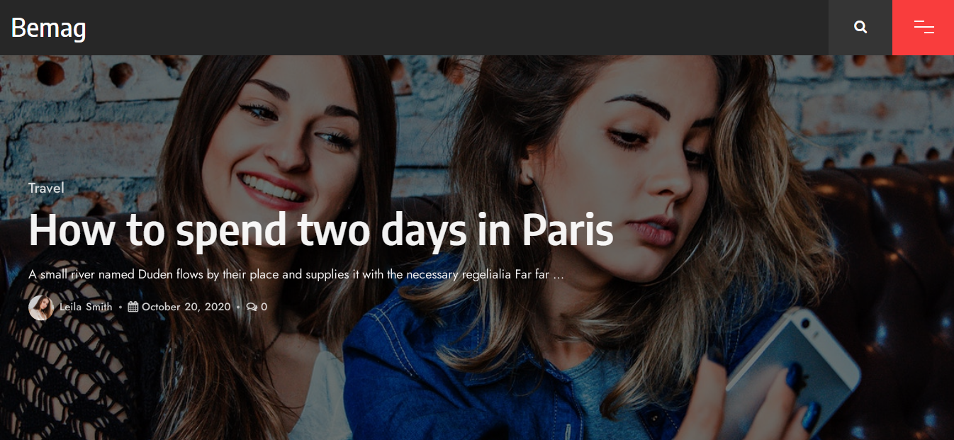 Подарочный сертификат на Шаблон для сайта Вордпресс с демоконтентом Bemag - Personal Blog WordPress Theme