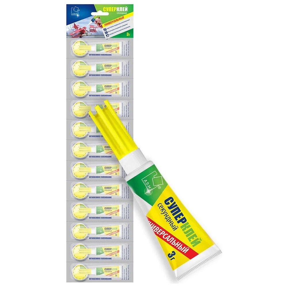 Супер-клей универсальный Милен 3 гр 121740 цианоакрилатный реакционный, водостойкий, быстро фиксирующий