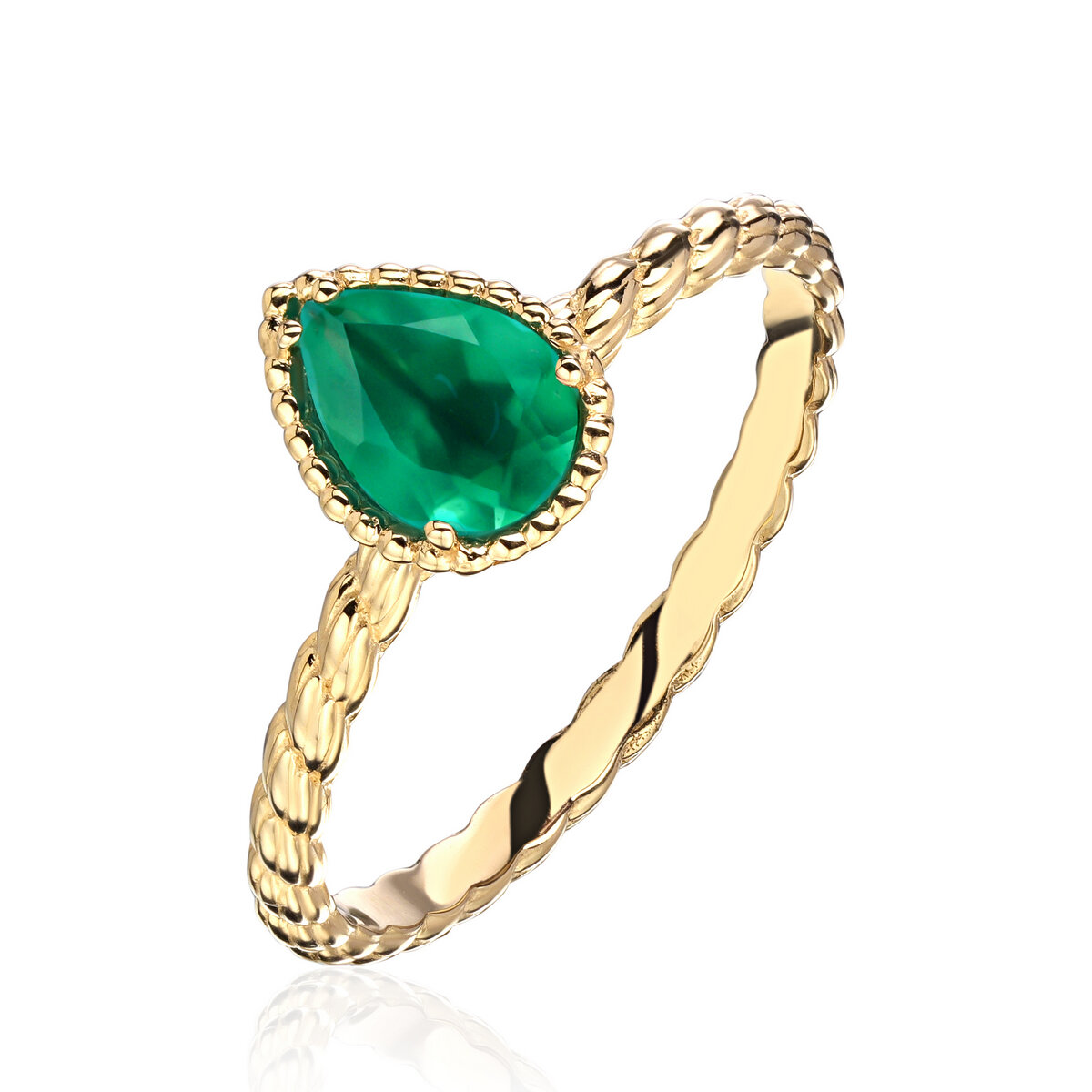 Кольцо, желтое золото, 585 проба, агат