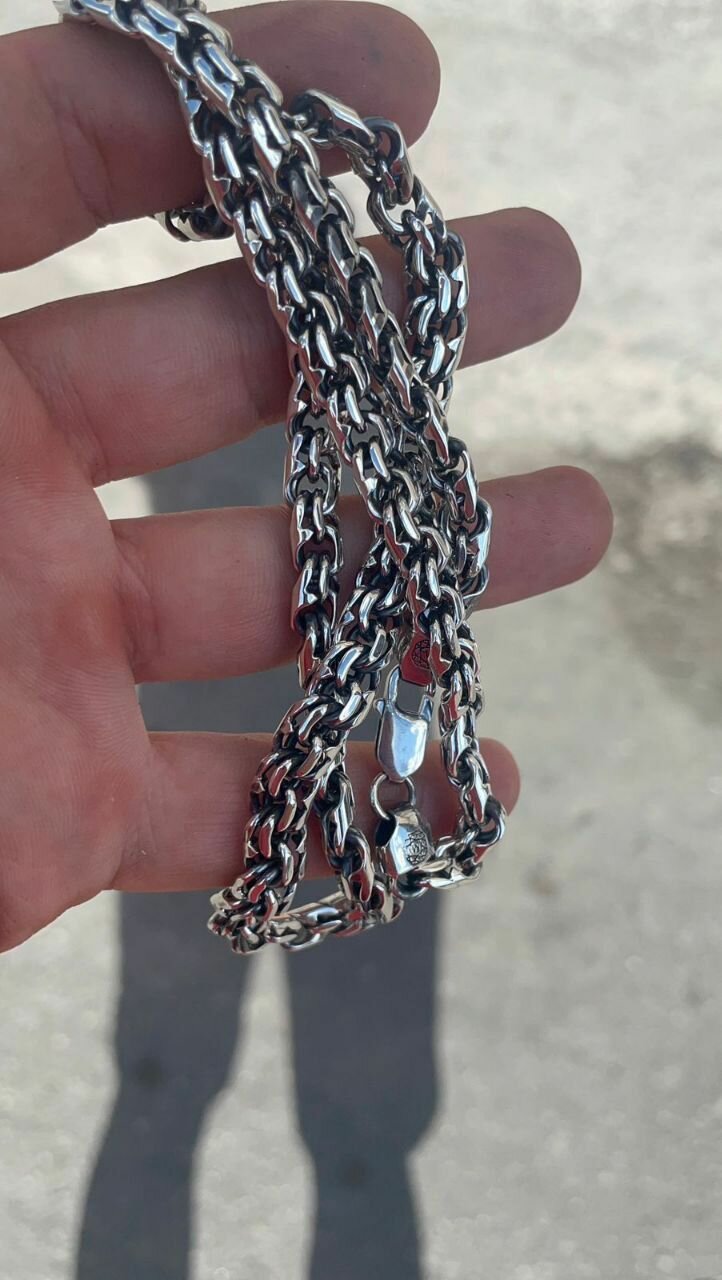 Цепь серебро, 925 проба, чернение