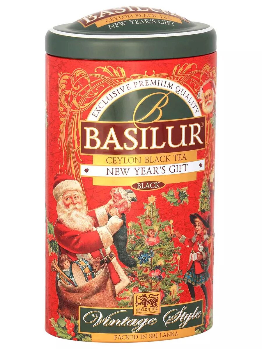 Чай черный Basilur подарочный набор "Новогодний подарок", 100 г (ж/б)