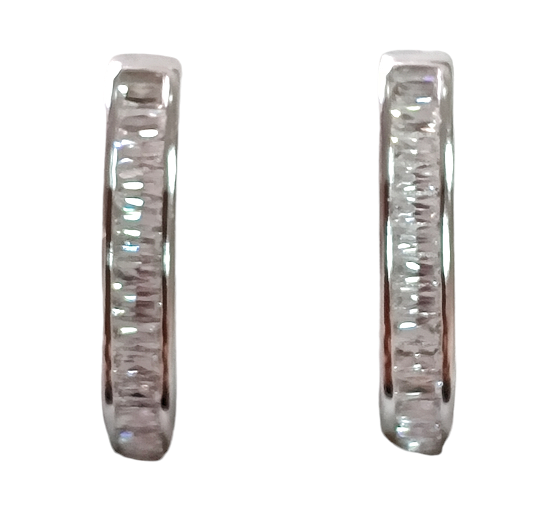 Серьги, серебро, 925 проба, родирование, фианит