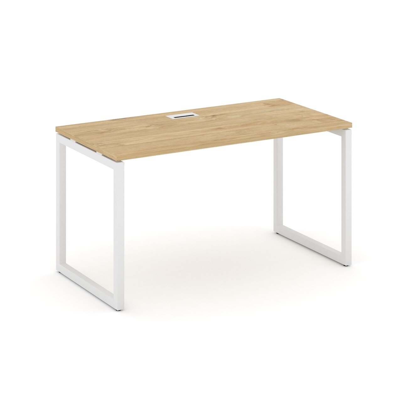 Стол письменный О-образный м / к (сечение 40х40) Style Project Riva SN-4O. SP-011 Тиквуд Светлый / Белый мет. 980*700*750