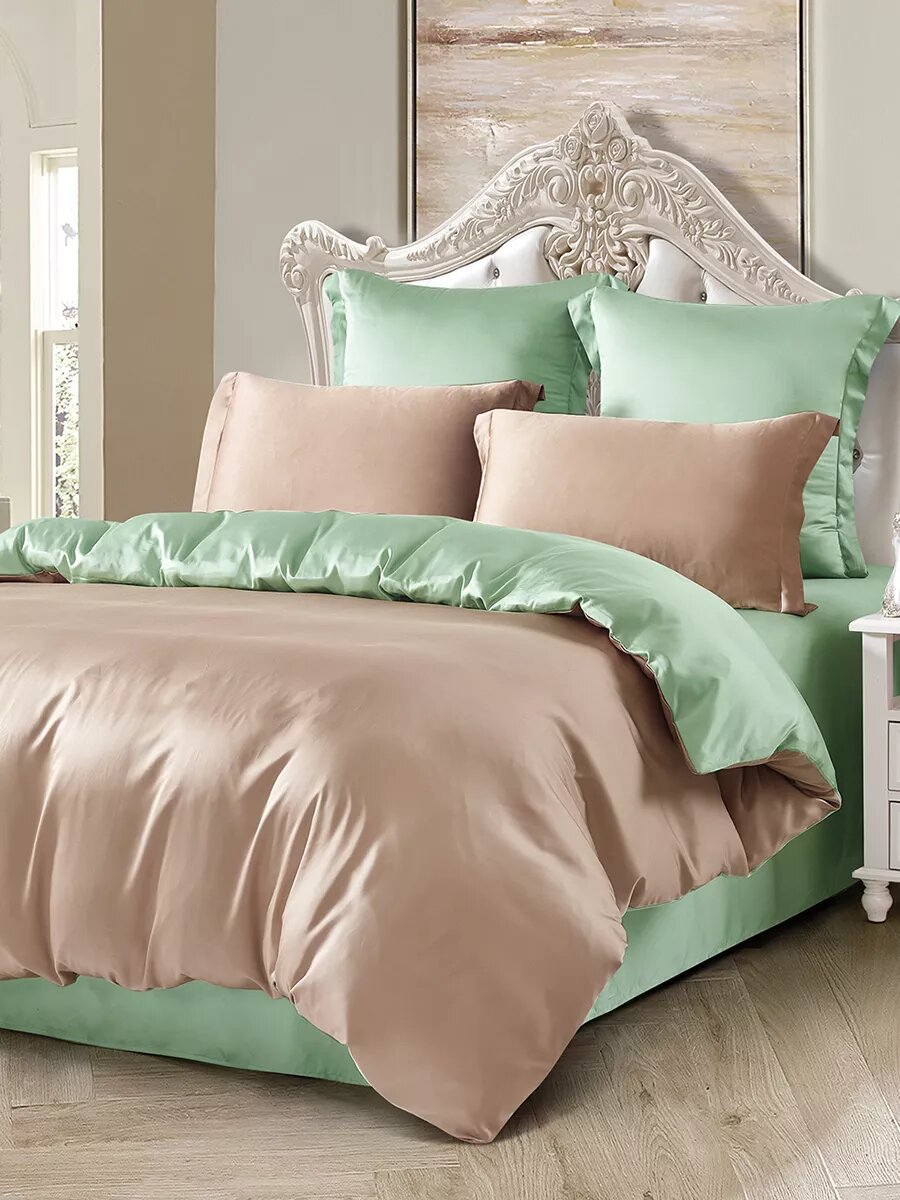 Постельное белье тенсель евро 4 наволочки Tencel