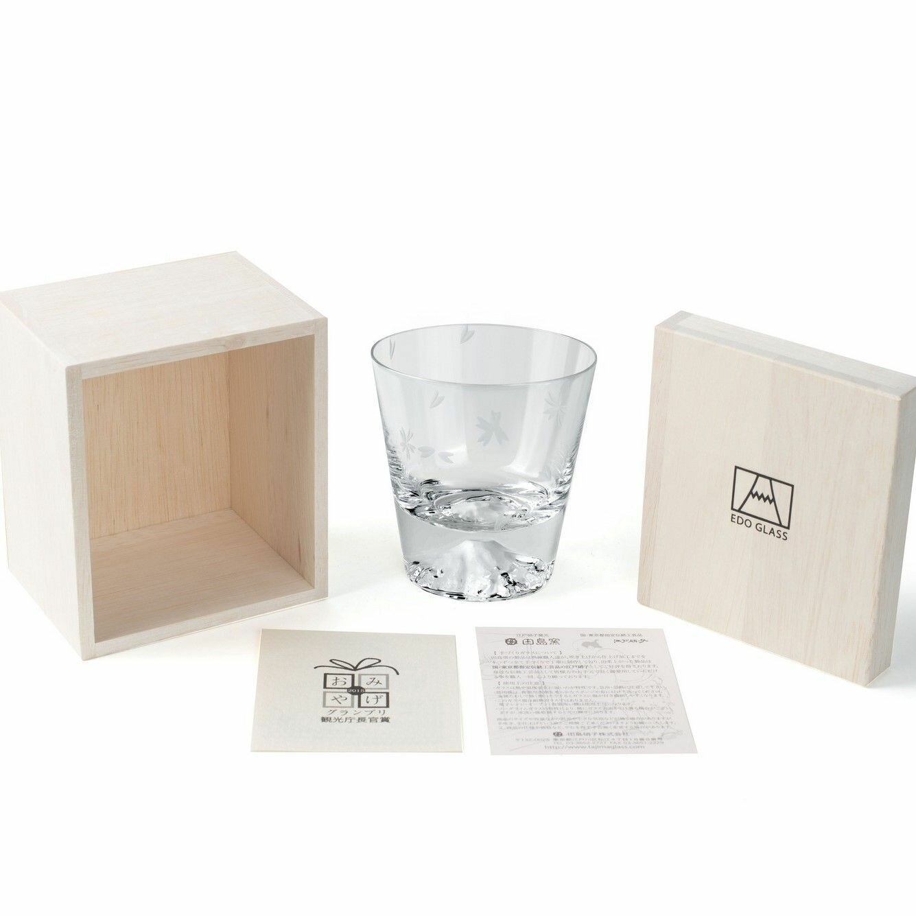 Стакан TAJIMA GLASS "Фудзи Сакура Кирико", стекло, 270мл, с гравировкой