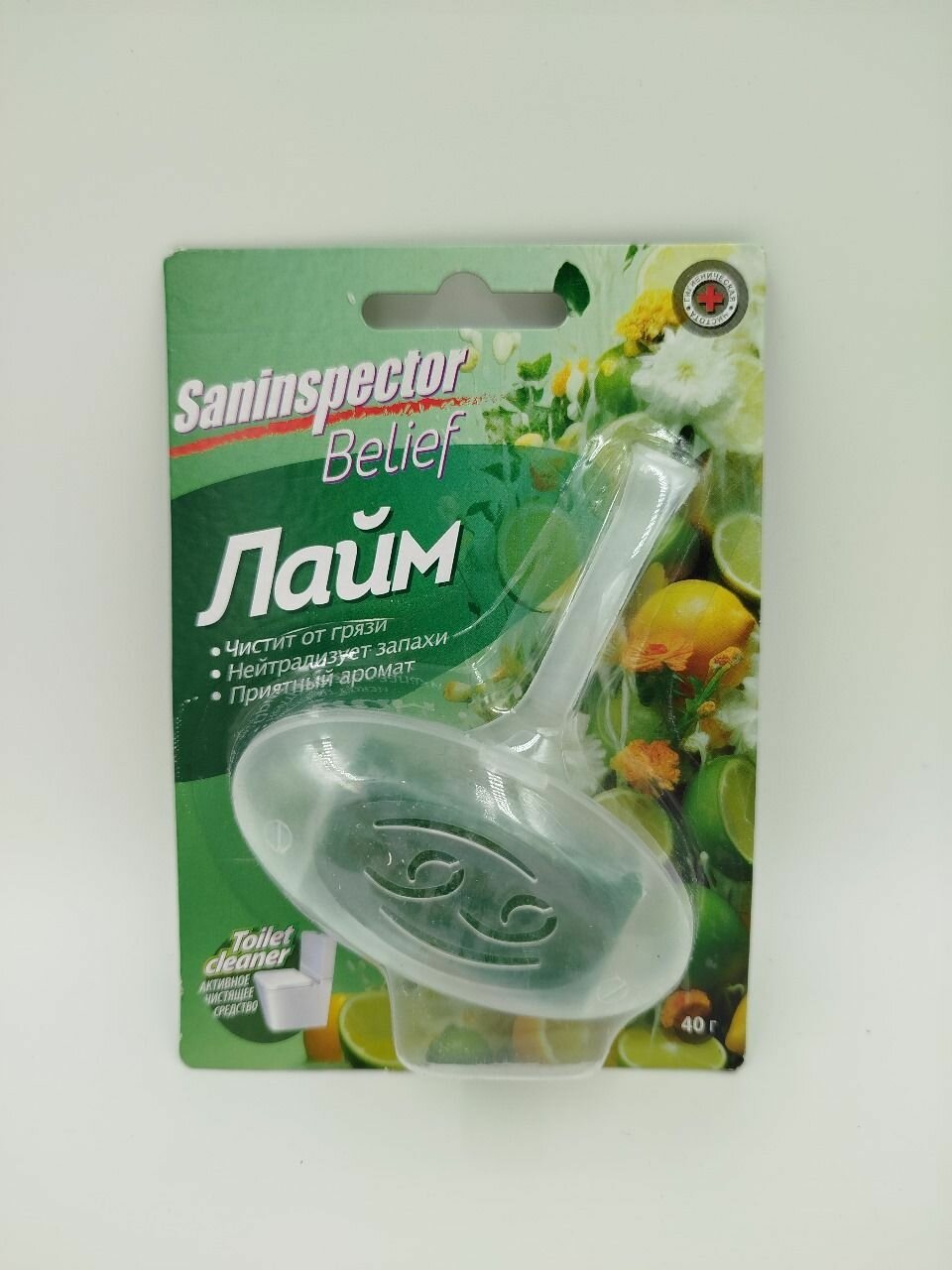 Туалетный блок подвесной Saninspector Belief аромат Лайм , средство для унитаза , 1 шт