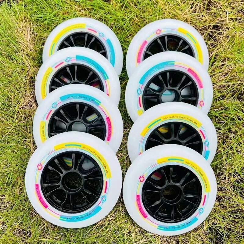 Высокоэластичные роликовые коньки 85A, колесо для внутреннего трека, гоночные колеса, хороший 90mm