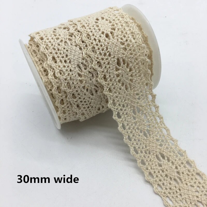 2 _ 30 мм широкая ткань для шитья одежды, обрезанная хлопковая вязаная кружевная ткань, лента, аксессуары ручной работы # FF01