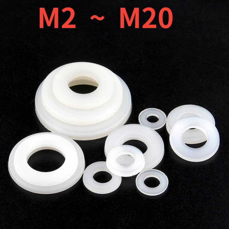 Белые нейлоновые шайбы M2-M20 M2.5x5x1mm--50pcs