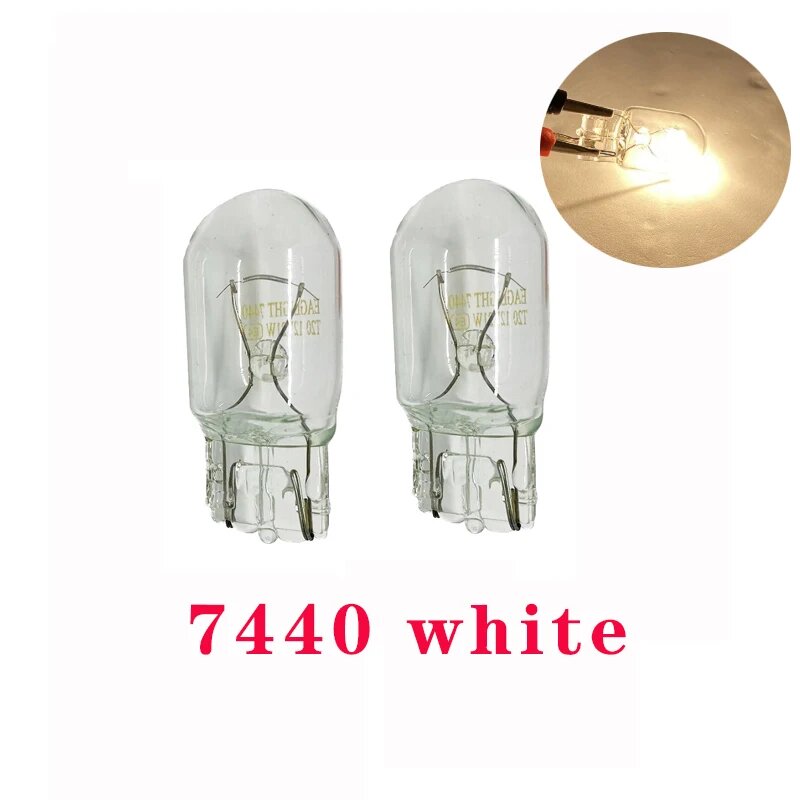 1/4/10X T20 7440 7443 W21W W21/5W Натуральный желтый Авто галогенные задние стоп-сигналы Автомобильные фары для вождения Указатели поворота Лампы белый красный 7440 warm white, 1piece