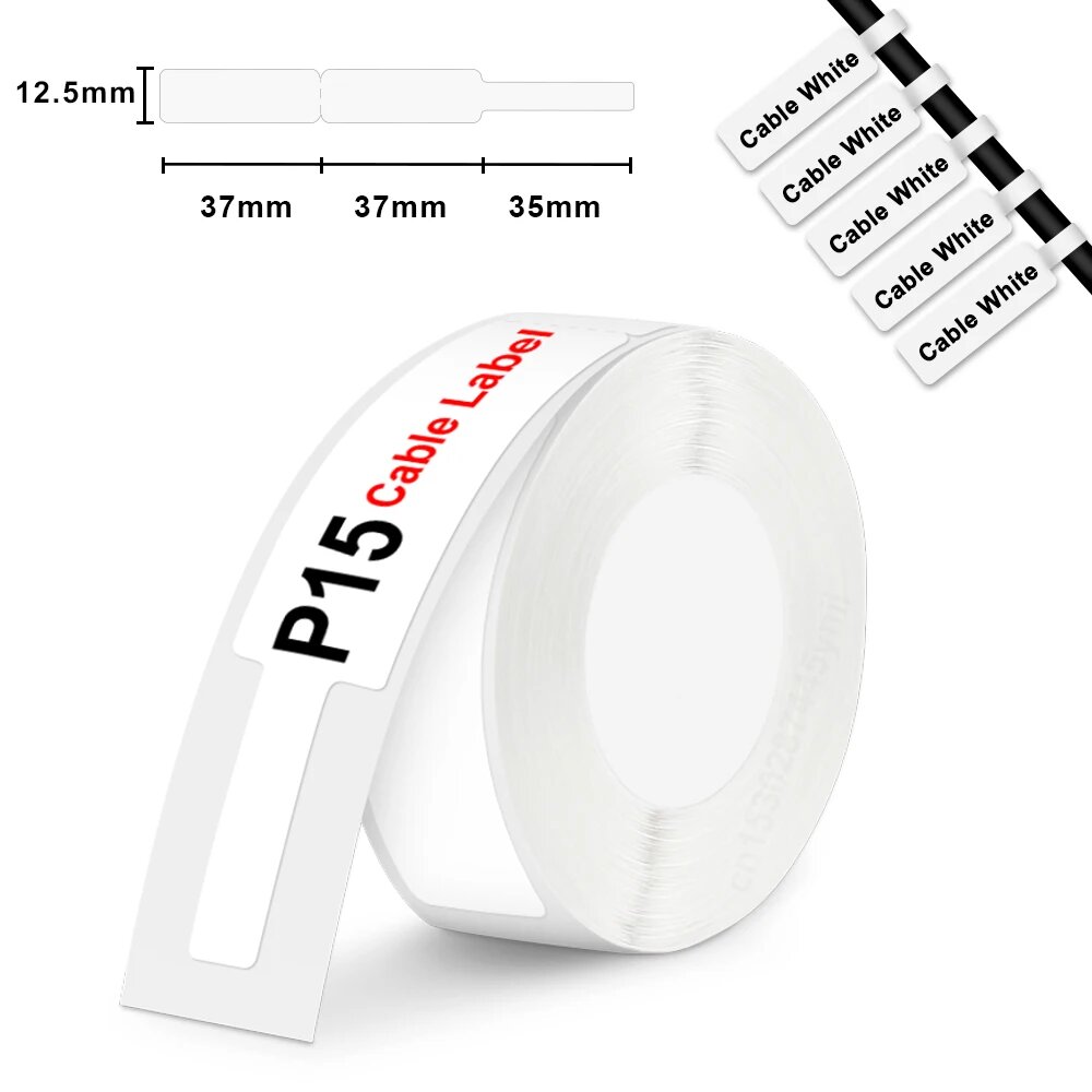 Labelwell P15 термоэтикеточная лента 15мм*30мм Cable White