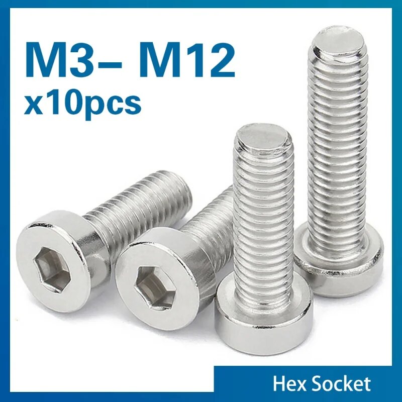 Шестигранные винты XMSJ М3-М12 из нержавеющей стали М12, 30mm x10pcs