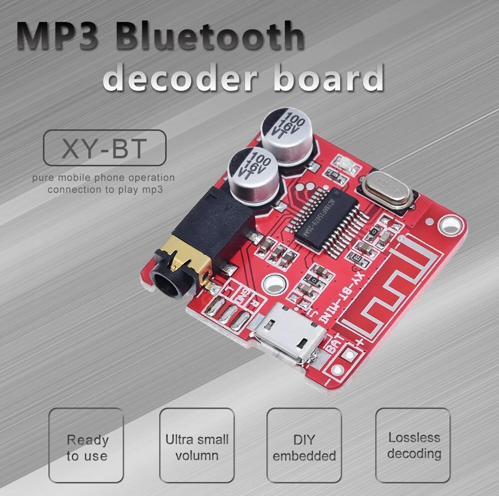 Плата аудиоприемника Bluetooth TZT teng Bluetooth 5.0 Синий, XY-BT