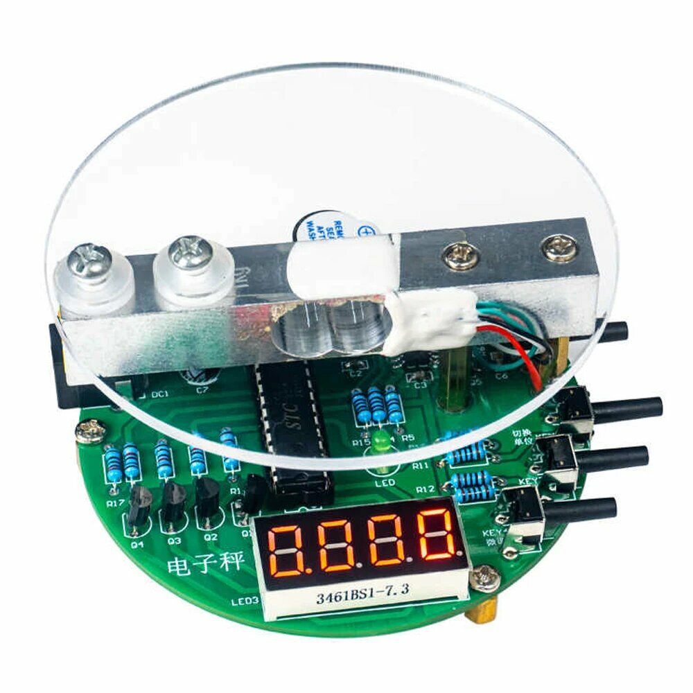 Электронные весы, комплект «сделай сам», вес 1 кг, микроконтроллер 51, комплект для практики пайки с цифровым дисплеем в трубке, чип HX711 5 В