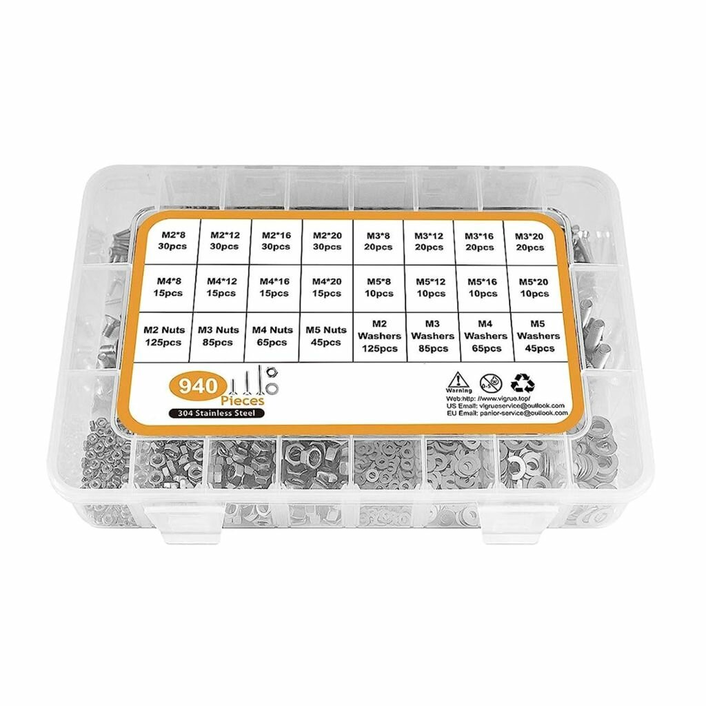 Набор винтов с потайной головкой из нержавеющей стали с ящиком для хранения