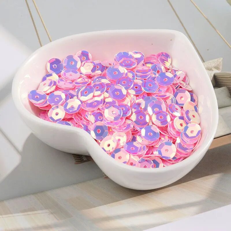 ПВХ пайетки 3/4/5/6/8/10/20 мм 10г Розовый, 10mm 20g, JG pink