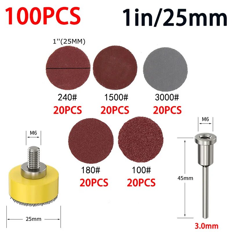 Набор шлифовальных дисков Dremel 60 шт. 1in 3.0mm 100PCS