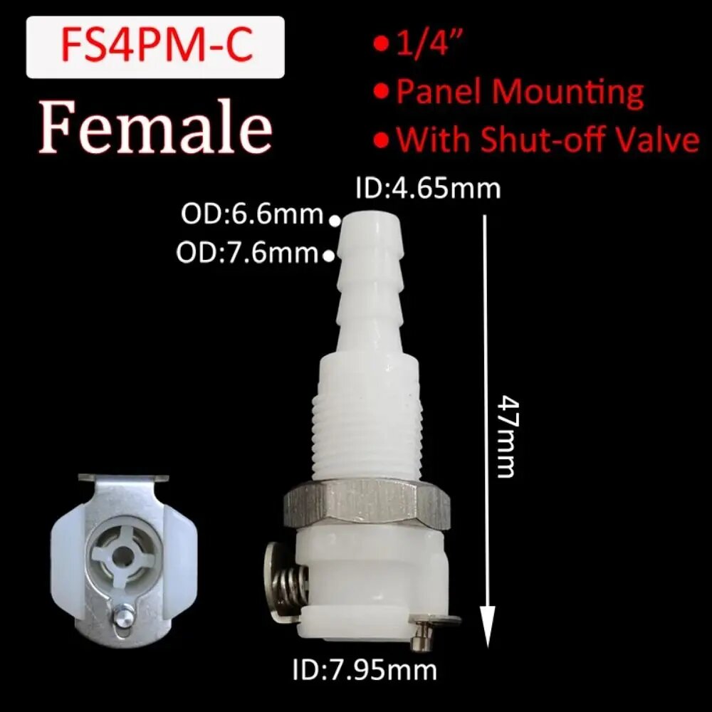 1 шт, разъединительный фитинг, соединительный шланг, быстросъемный соединитель для трубки, шланговый штуцер с зазубринами, S-серия 3/16 1/4, быстроразъемное соединение