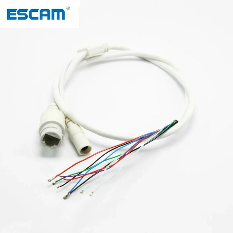 ESCAM 9-контактный модуль IP-камеры 4в1, белый кабель