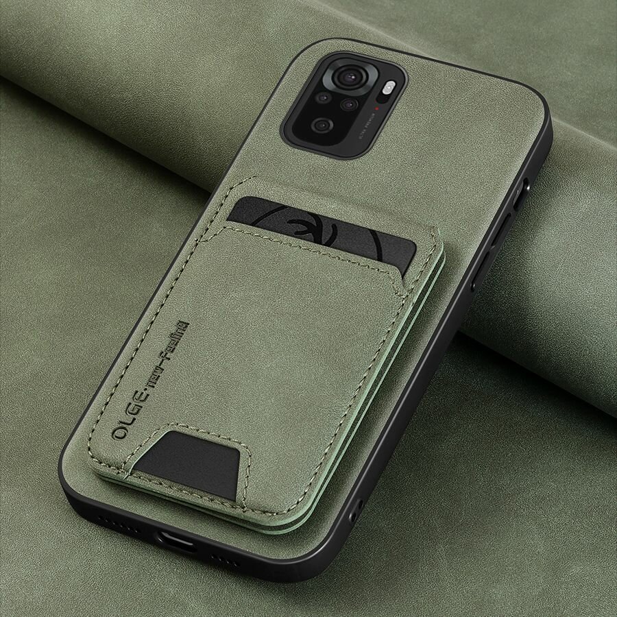 OLGE Кожаный Чехол Для Xiaomi Redmi Note 10 4G / Note 10S / POCO M5s (Сяоми Редми Ноут 10, Нот 10С) С Картхолдером , Противоударный , Нескользящий И Удобный