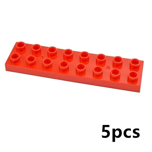 Красные строительные блоки DUPLO 2x8 (5 шт)