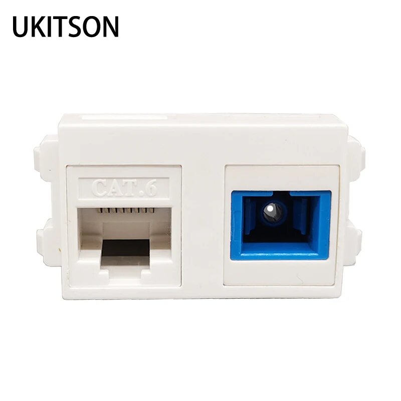 SC UPC оптоволоконный гнездовой разъем SC/SC со штекером CAT6 RJ45 LAN разъем модуль 23x36 мм Вставка для интернет-компьютера слот для ПК