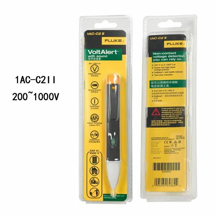FLUKE 1AC-C2 Бесконтактный тестер напряжения переменного тока, Ручка для измерения электрического напряжения от 200 до 1000 В