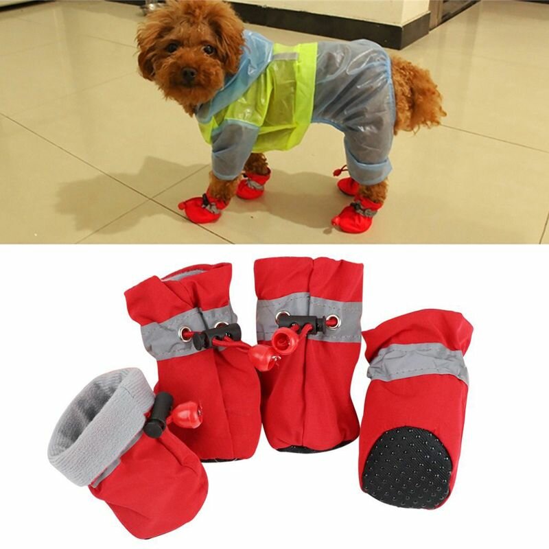 Обувь для собак, для кошек, сапоги для животных, Красный размер 3, ботинки для собак