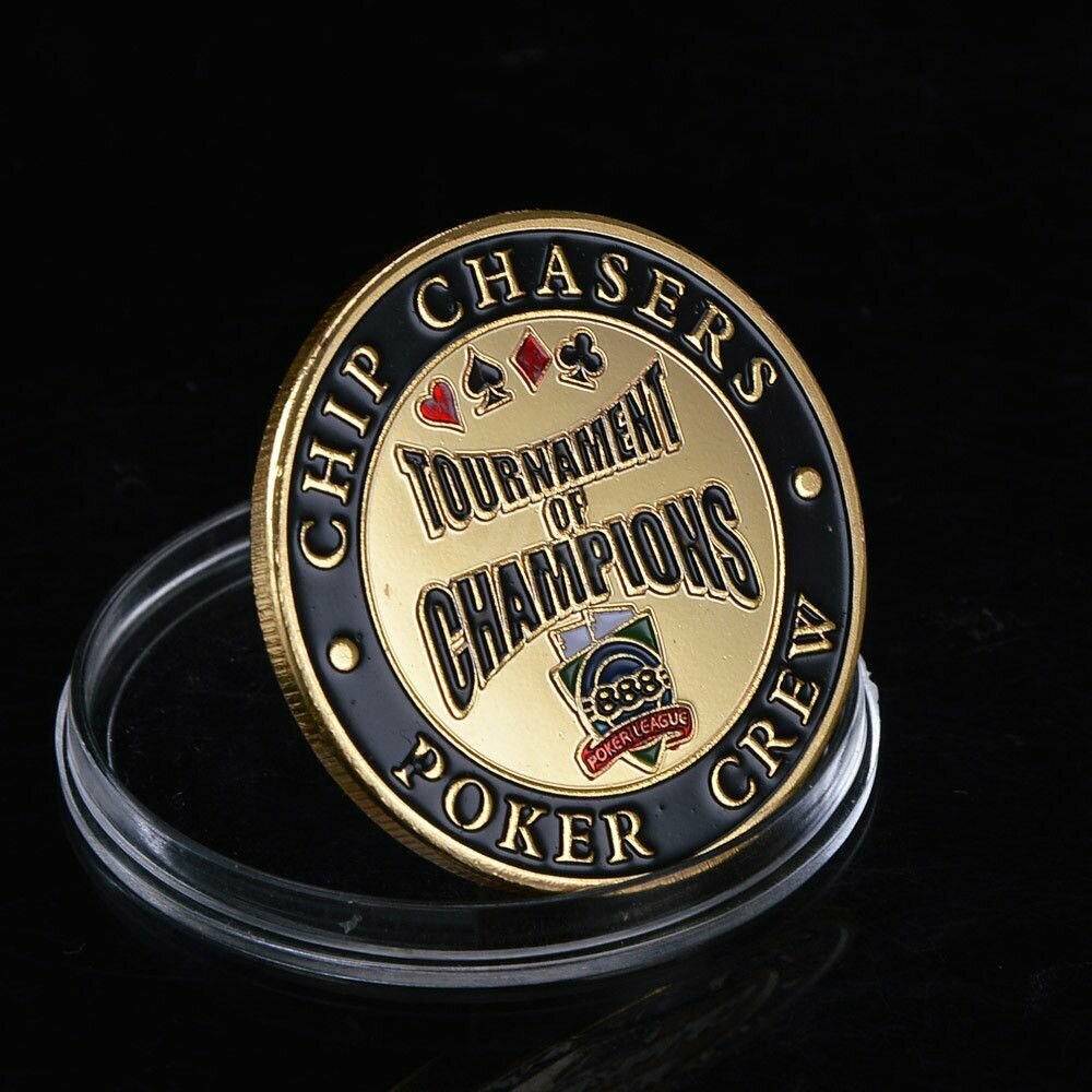 Фишки для покера Техасский Холдем, счастливые монеты Lucky Gold Coin