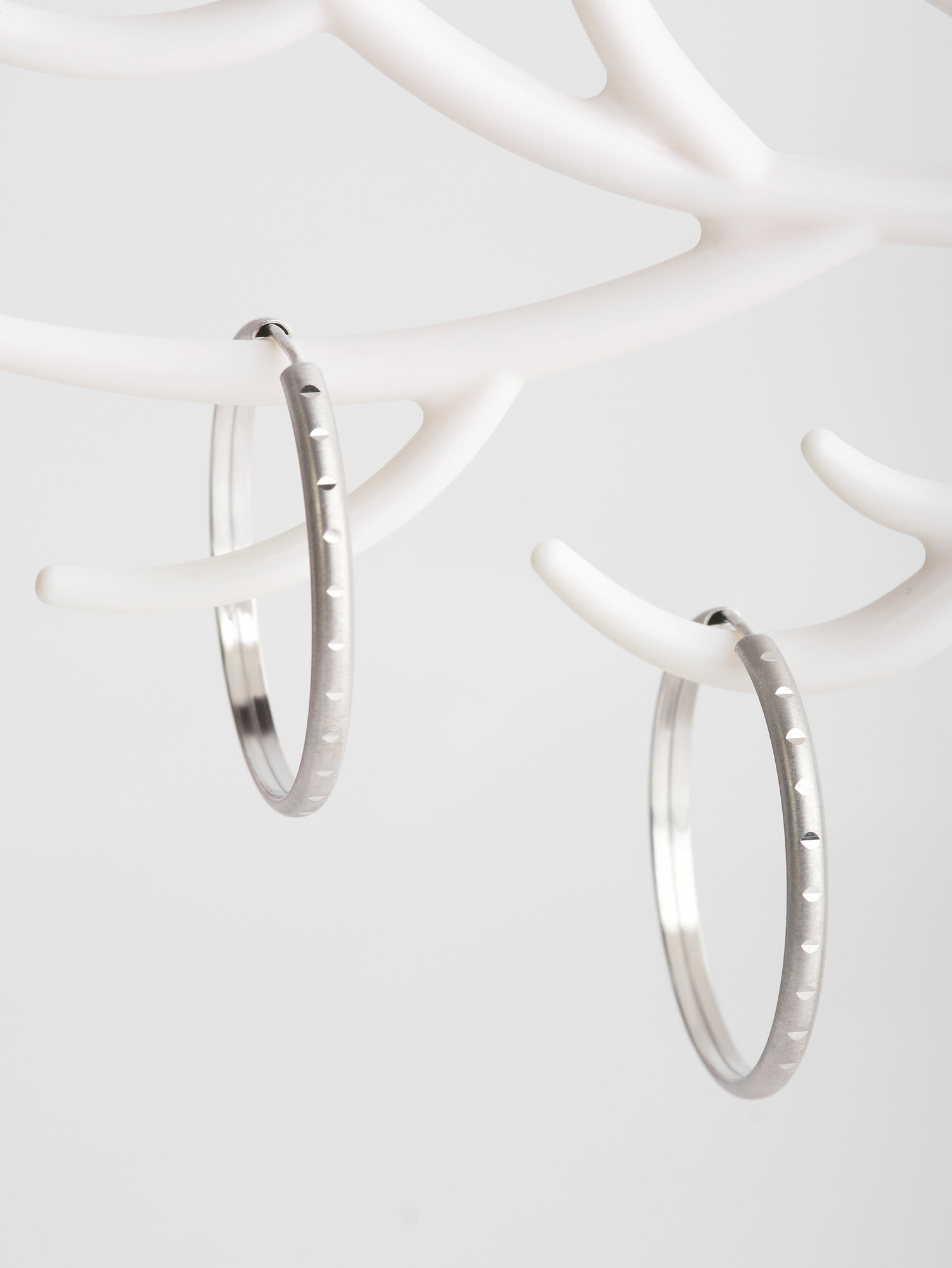 Серьги конго, серебро, 925 проба, родирование