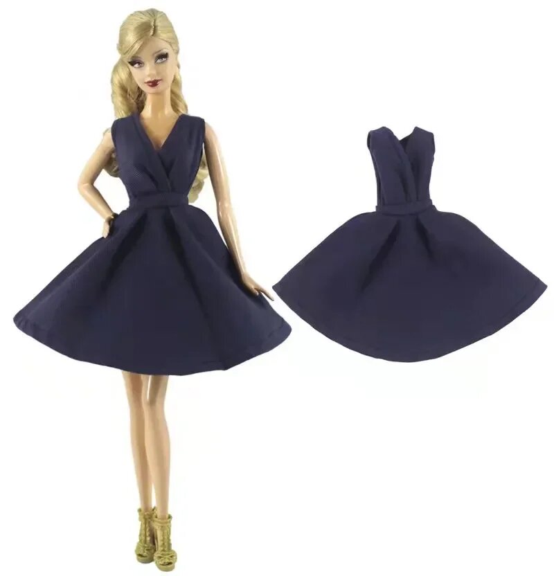 Платье для куклы Барби, темно-синее, Dress 5