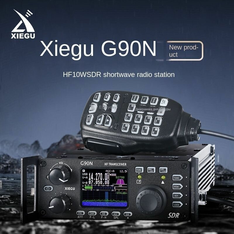 Портативная Коротковолновая Радиостанция XIEGU G90N SDR Мощностью 10 Вт Со Встроенным Отделением Антенной Панели