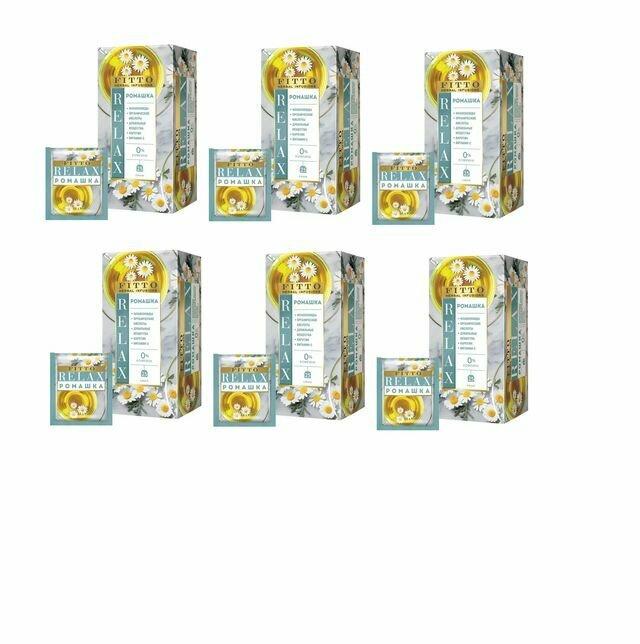 Fitto Чай травяной Relax, Ромашка, 25 пакетиков в упаковке, 6 уп.