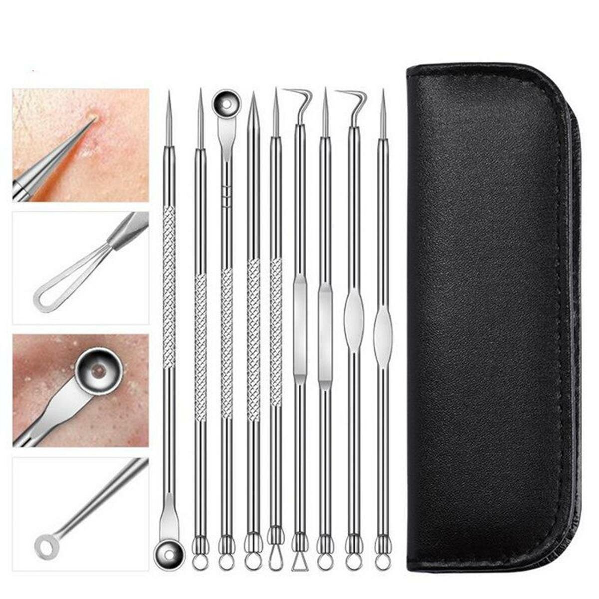 Набор игл для удаления угрей от прыщей, пинцет для удаления угрей, экстрактор прыщей, инструмент для удаления черных точек из нержавеющей стали, уход за кожей 30 #