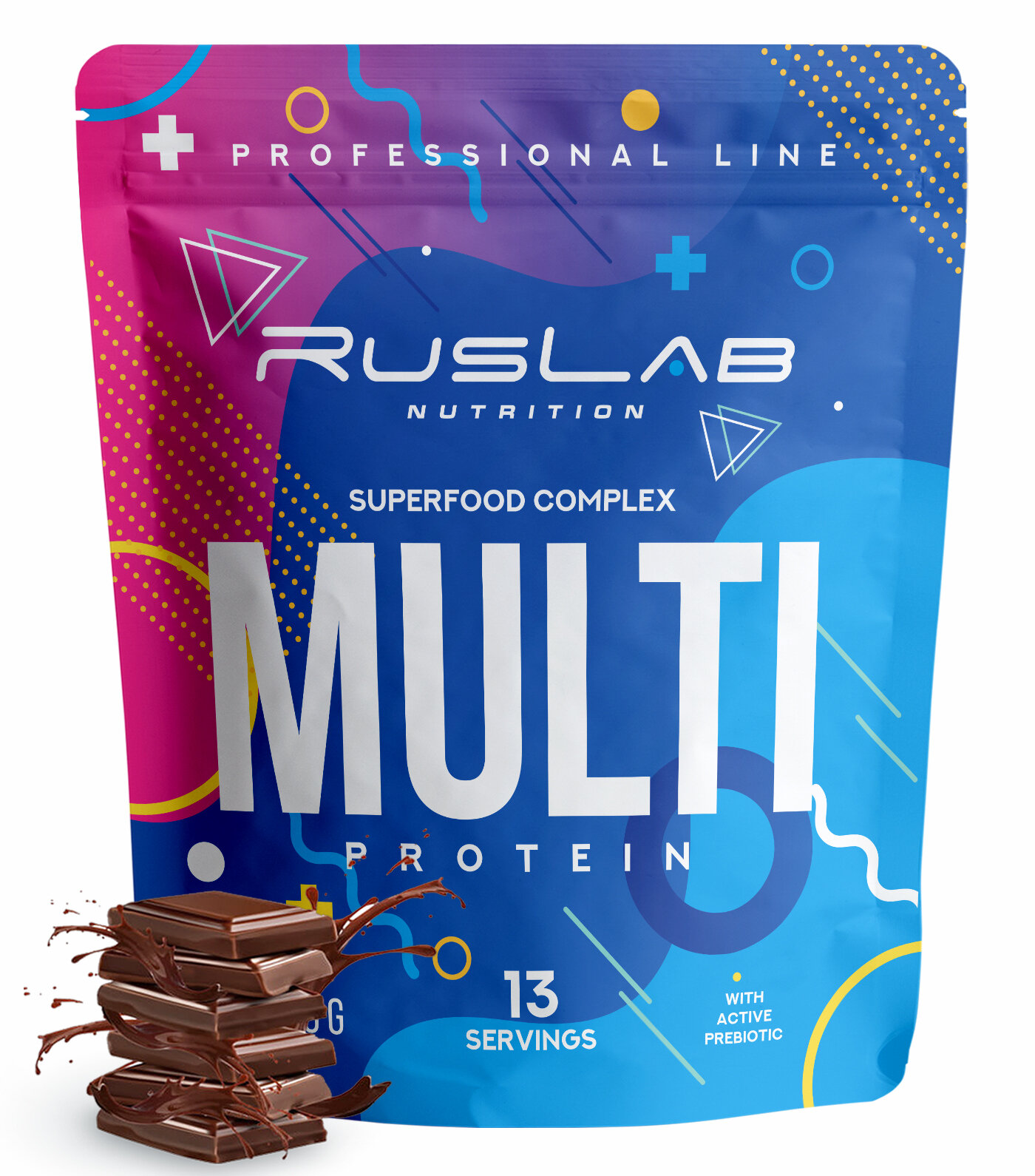 MULTI PROTEIN-многокомпонентный протеин, белковый коктейль для похудения (416 гр), шоколад