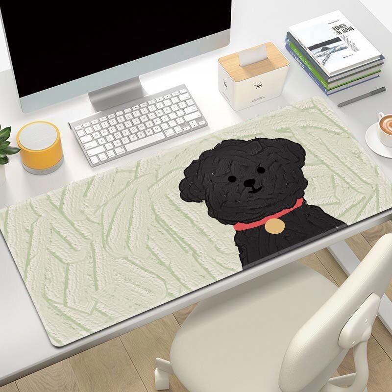 Коврик для мыши Liangcaida "B41-Маленькая черная собачка", ткань, нескользящий, 1000x500 мм