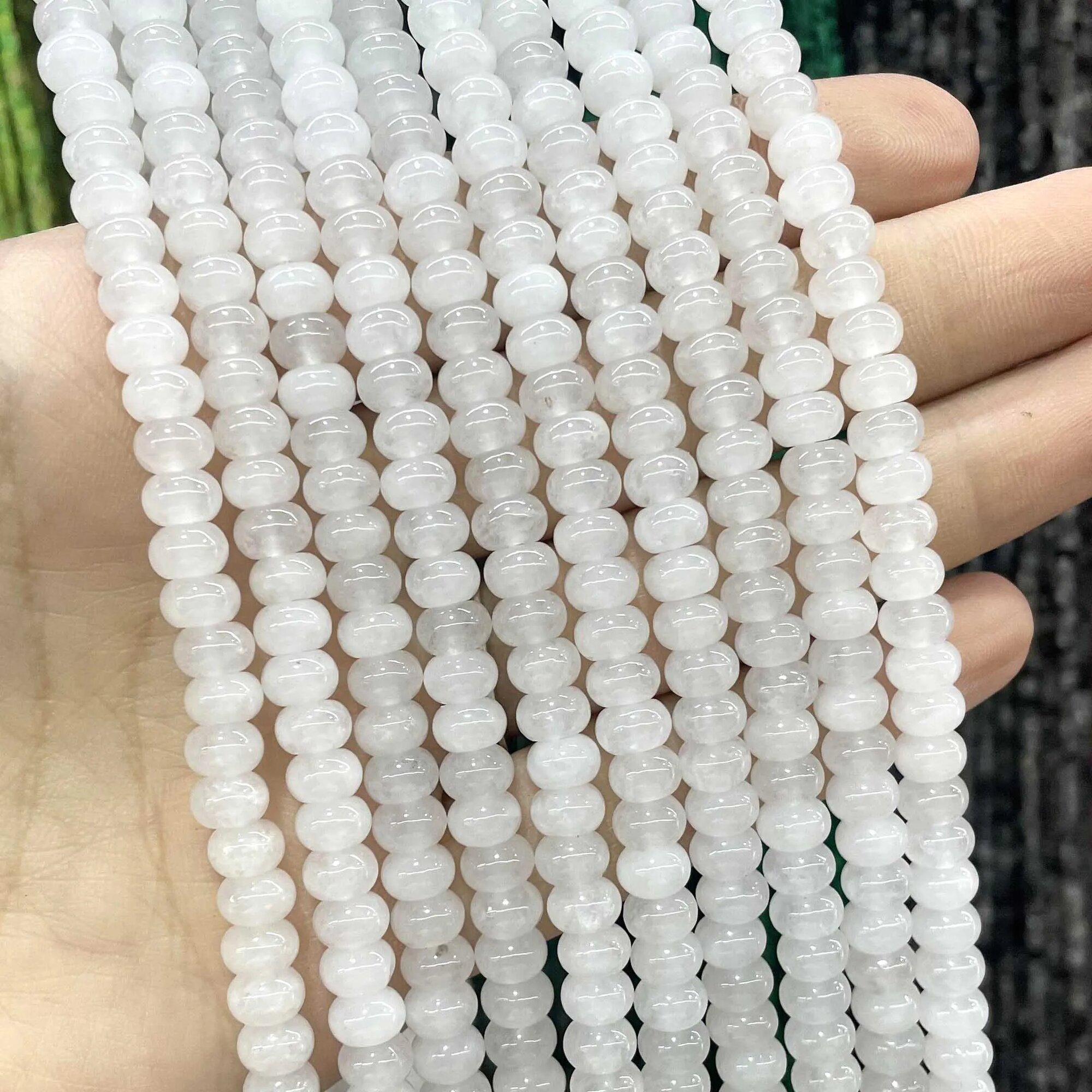 Натуральные бусины Ангелит Аквамарин SYSRXLR 4x6 мм Белый, White