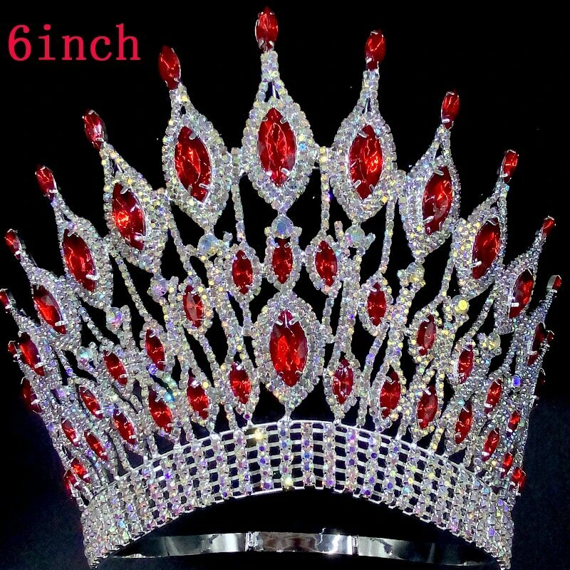 Стразовая корона 6 inch -red
