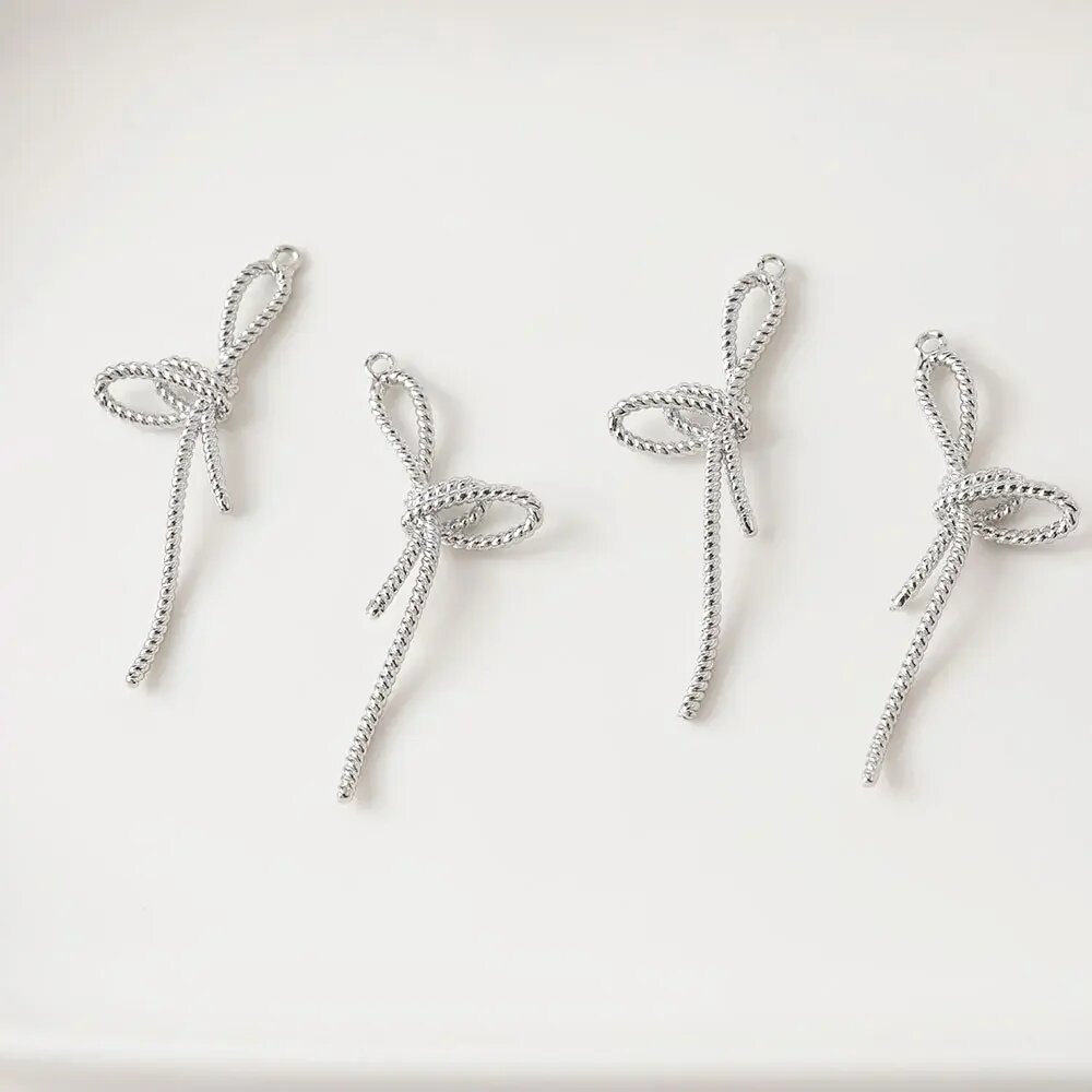 4 шт, подвески-капельки knot, платина