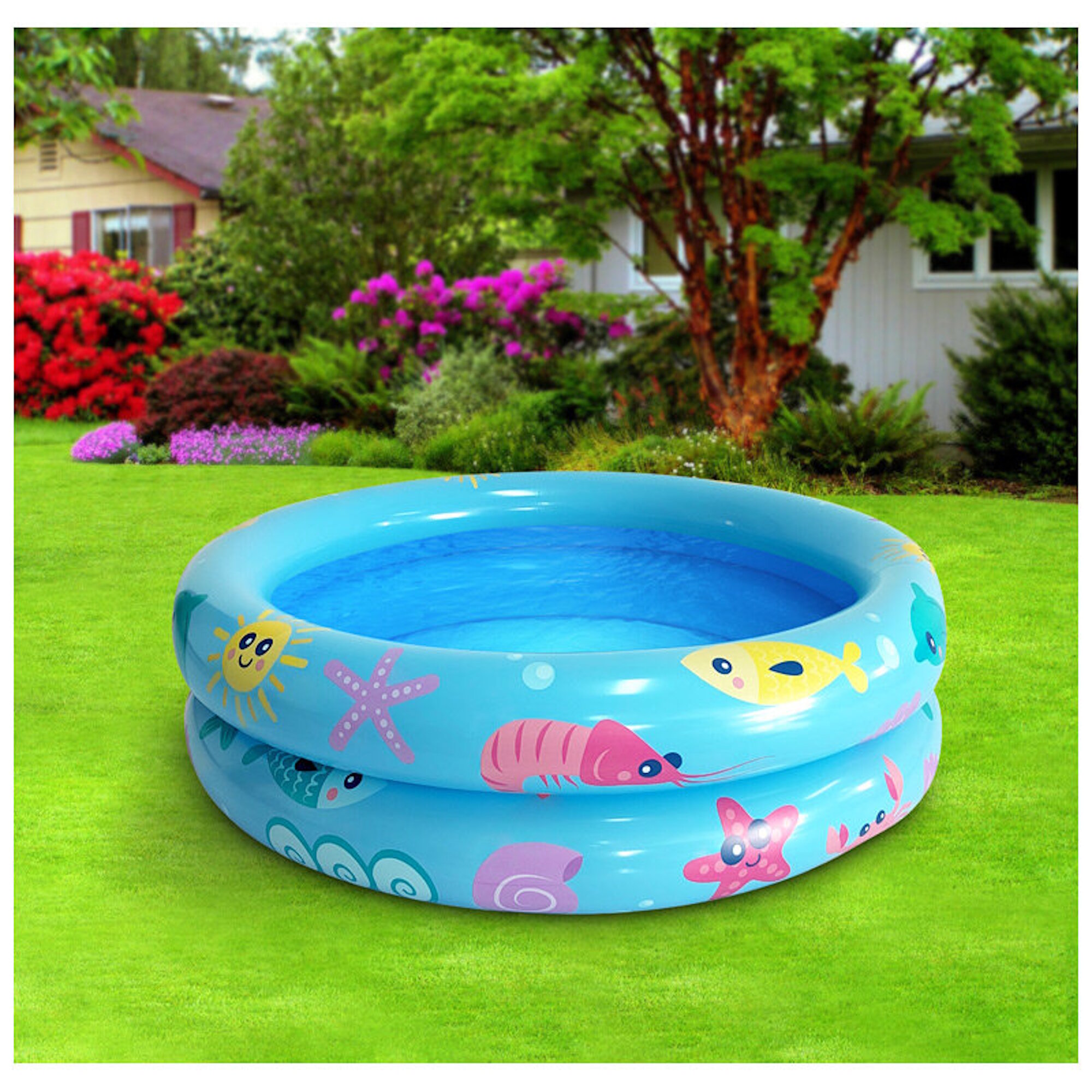 Бассейн надувной детский 102 х 102 х 25 см Ecos BD-48, 110 л