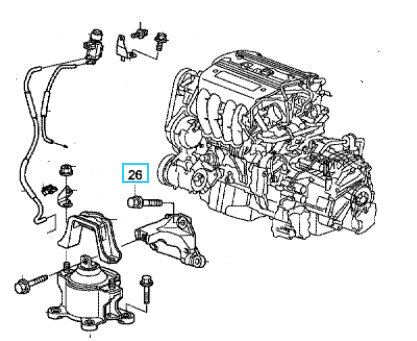 Болт с фланцем 12х40; Артикул Honda/Acura: 90164S5A010 (Оригинал)