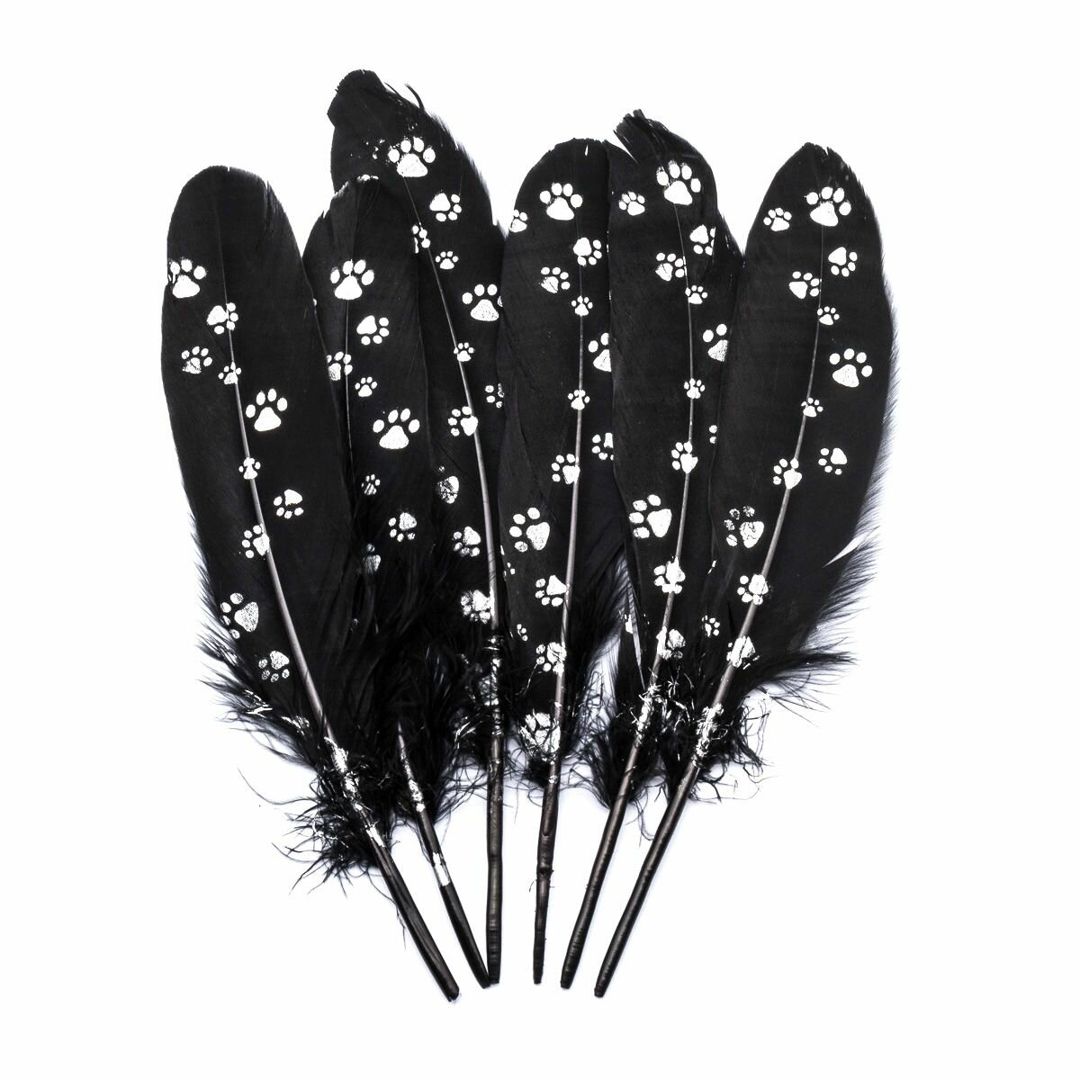 XQ-660310 Перо декоративное обработанное 'Лапки', 17-20см, 6шт/упак