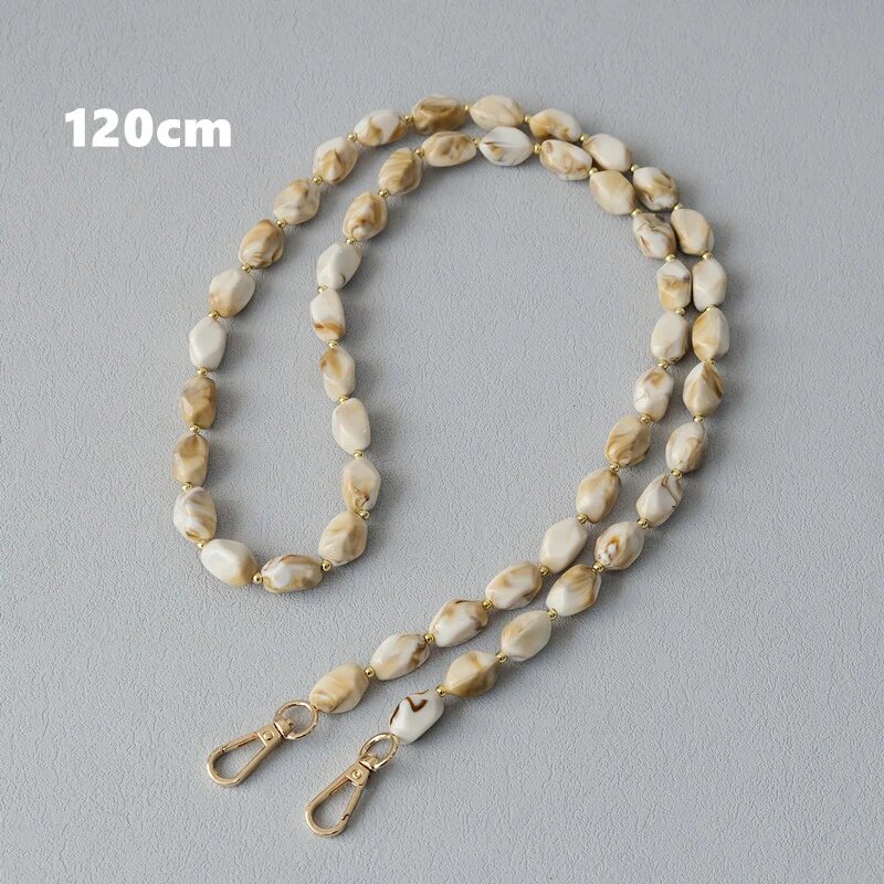 Цепочка Женская со съемными бусинами, модный аксессуар для сумок, цепочка на Бежевый, Beige-120cm