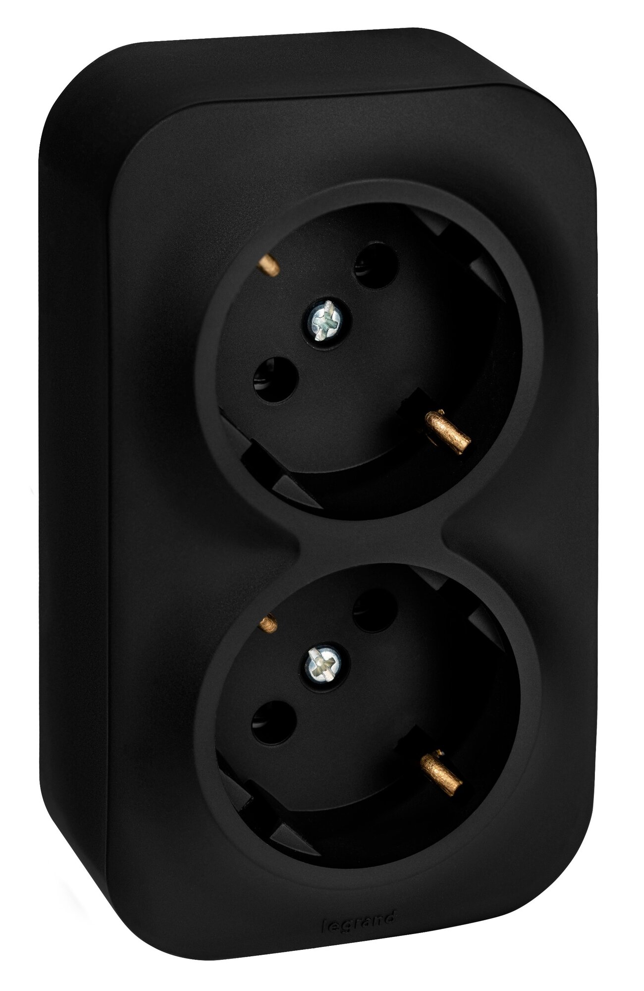 Розетка силовая штепсельная Legrand / Легранд Quteo, 16А 250В IP20, черный матовый, с заземлением, 782470