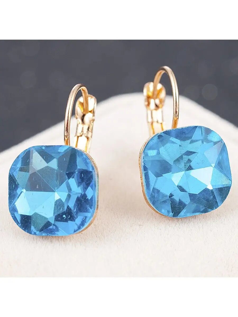 Серьги конго, пусеты, фианит