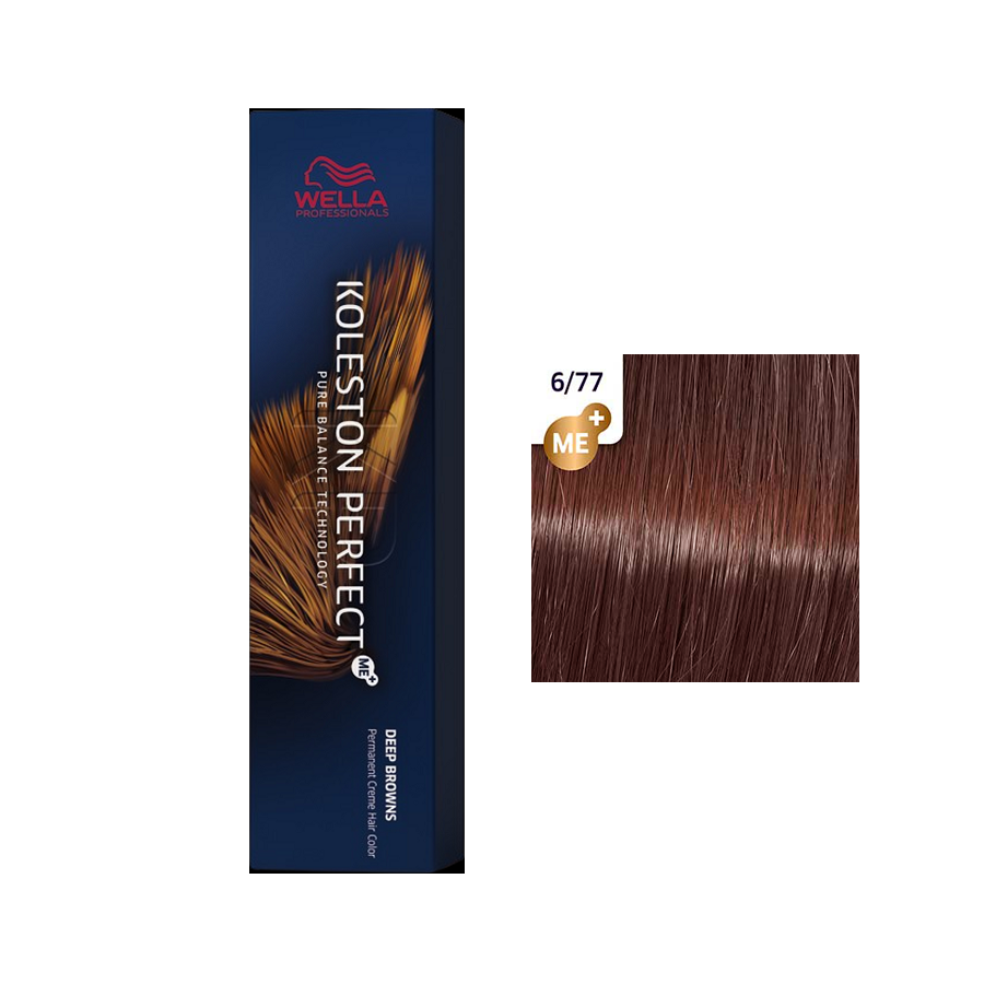 Wella Koleston Perfect ME+ 6/77 - Стойкая краска кофе со сливками 60 мл