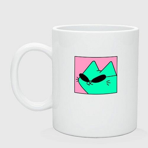 Кот в очках Керамическая кружка